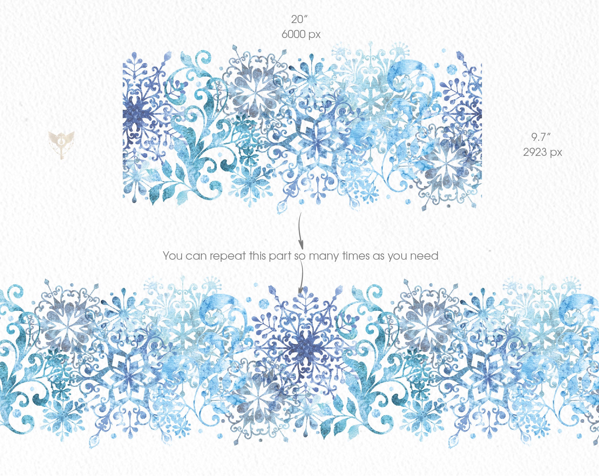 Blue Snowflake Border Clipart