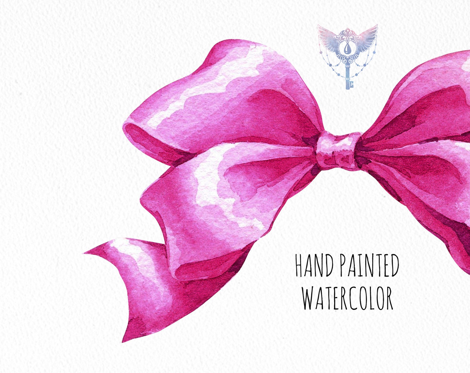 Watercolor bow clipart PNG hand painted watercolor multicolor | Etsy