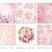 Pastel Pink Floral Digital Paper, Blush Rose Watercolor Scrapbook Paper ...