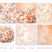 Peach Floral Digital Paper, Abstract Pastel Orange Watercolor Flowers ...
