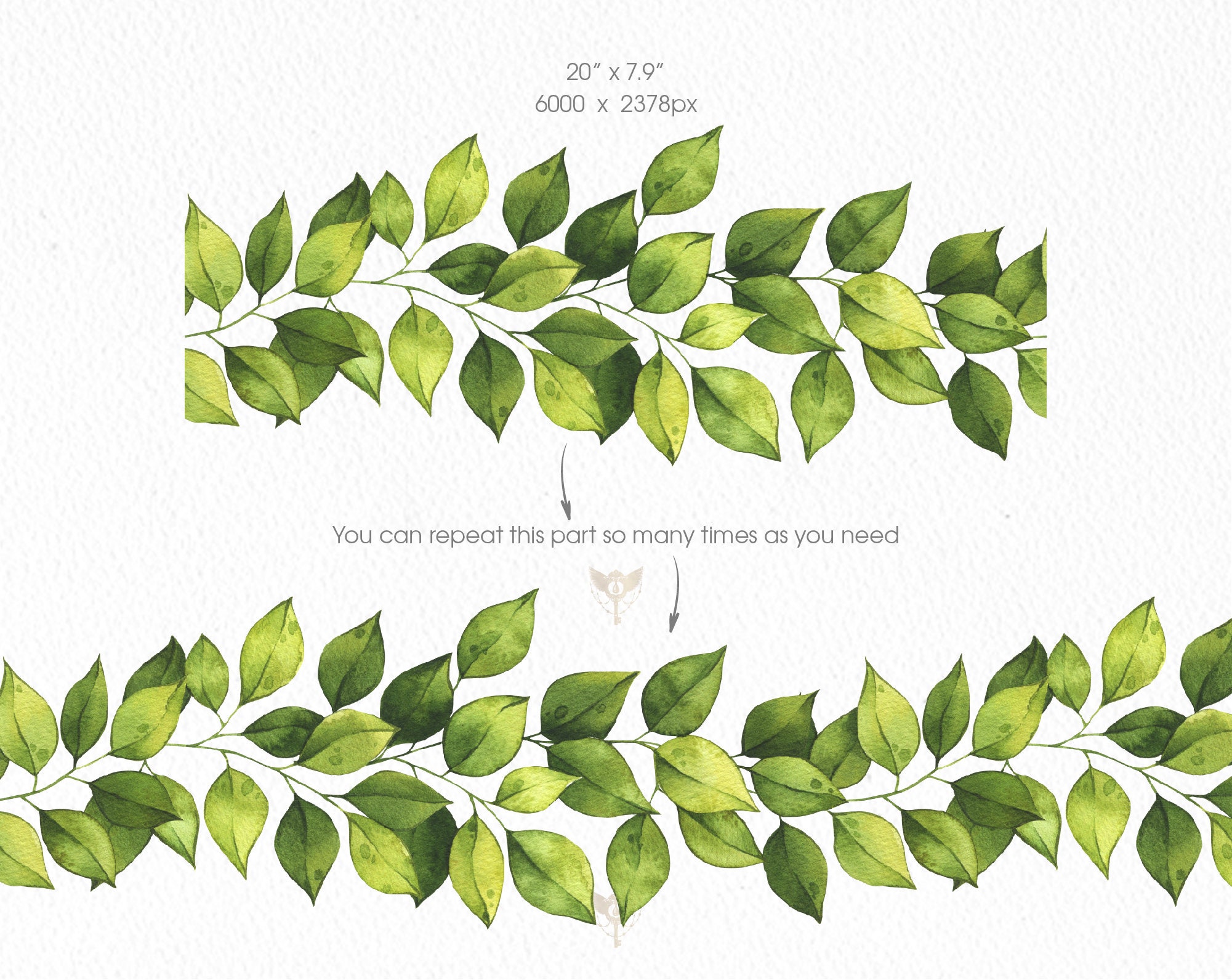 Greenery Border PNG Clipart. Greenery Garland Clipart. | Etsy