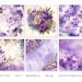 Purple Floral Digital Paper, Abstract Purple Flowers Watercolor Wedding ...
