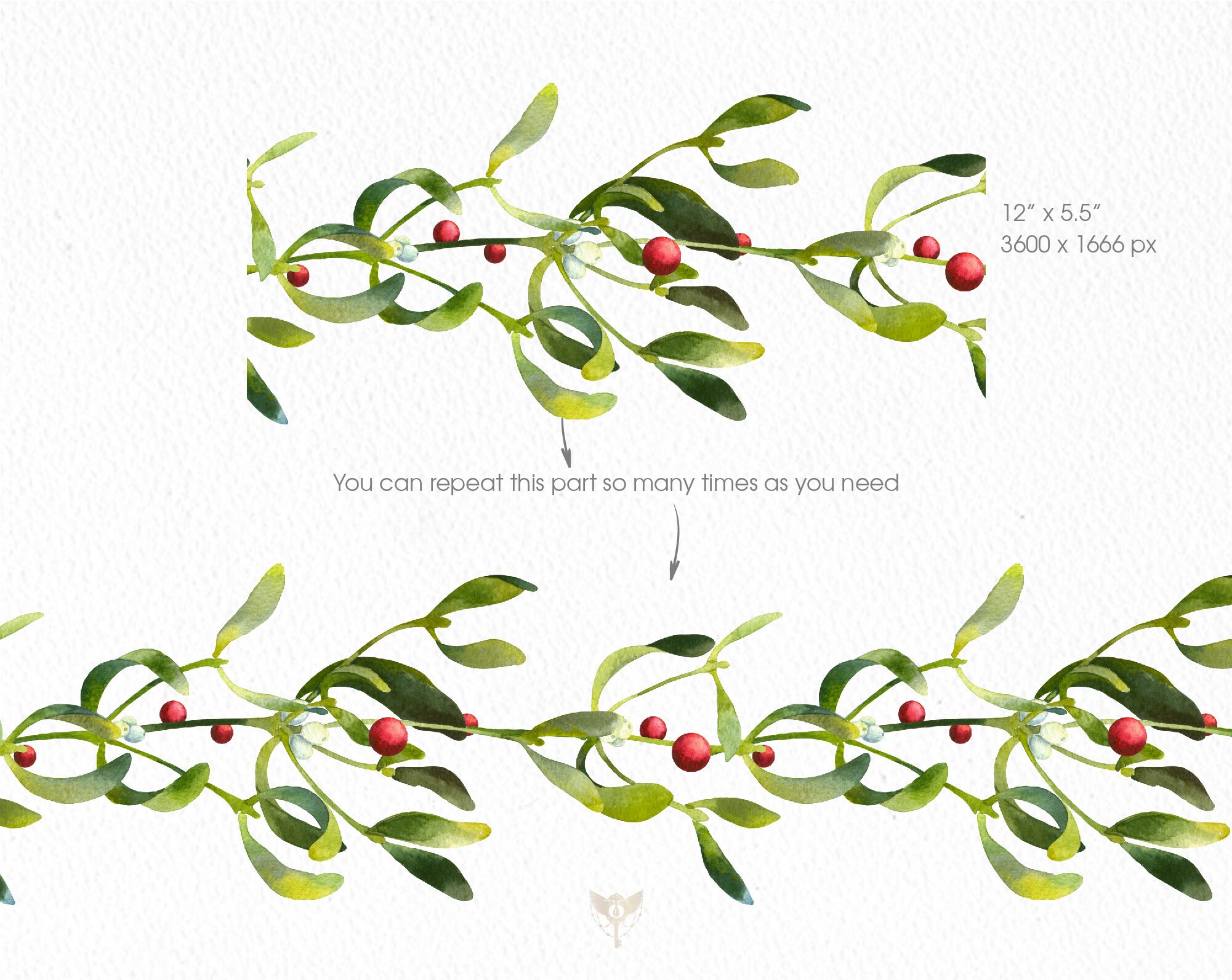 Christmas Mistletoe Garland PNG Clipart. Mistletoe Seamless Border ...