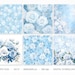 Pastel Blue Floral Digital Paper, Blue Rose Watercolor Scrapbook Paper ...