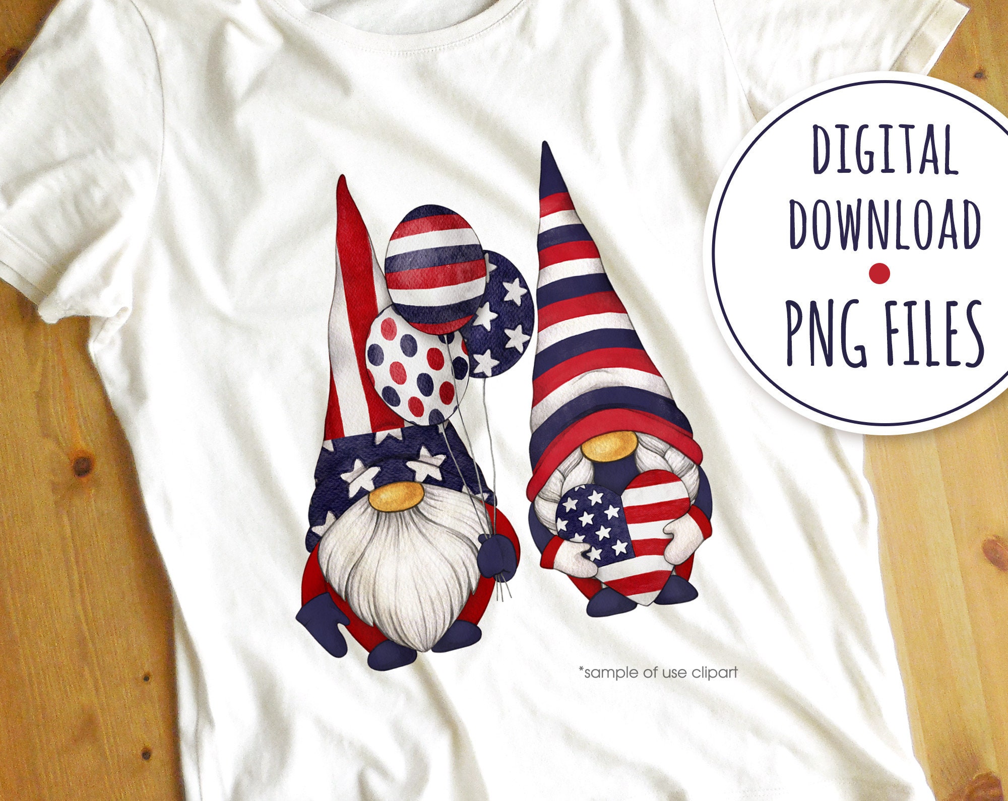 4th of July Gnomes PNG Clipart. Independence Day Watercolor - Etsy