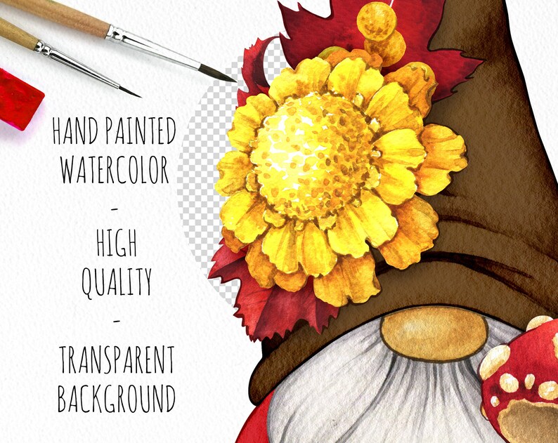 Fall Gnomes PNG Clipart. Autumn Forest Gnome Cute Watercolor - Etsy