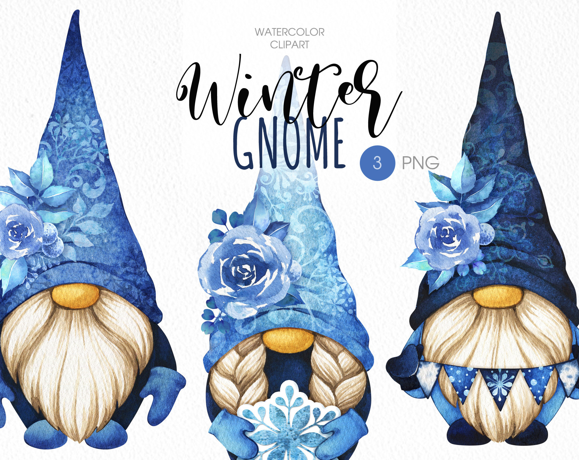 Winter Gnomes PNG Clipart. Cute Holiday Gnome Watercolor | Etsy Canada