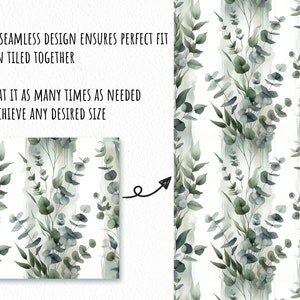 Eucalyptus Seamless Pattern. Printable Sage Green Greenery Digital Paper, Digital Download - Etsy