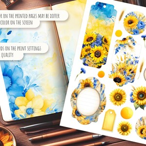 Sunflower Gift Tags, Printable DIY Labels and Stickers for Scrapbooking ...