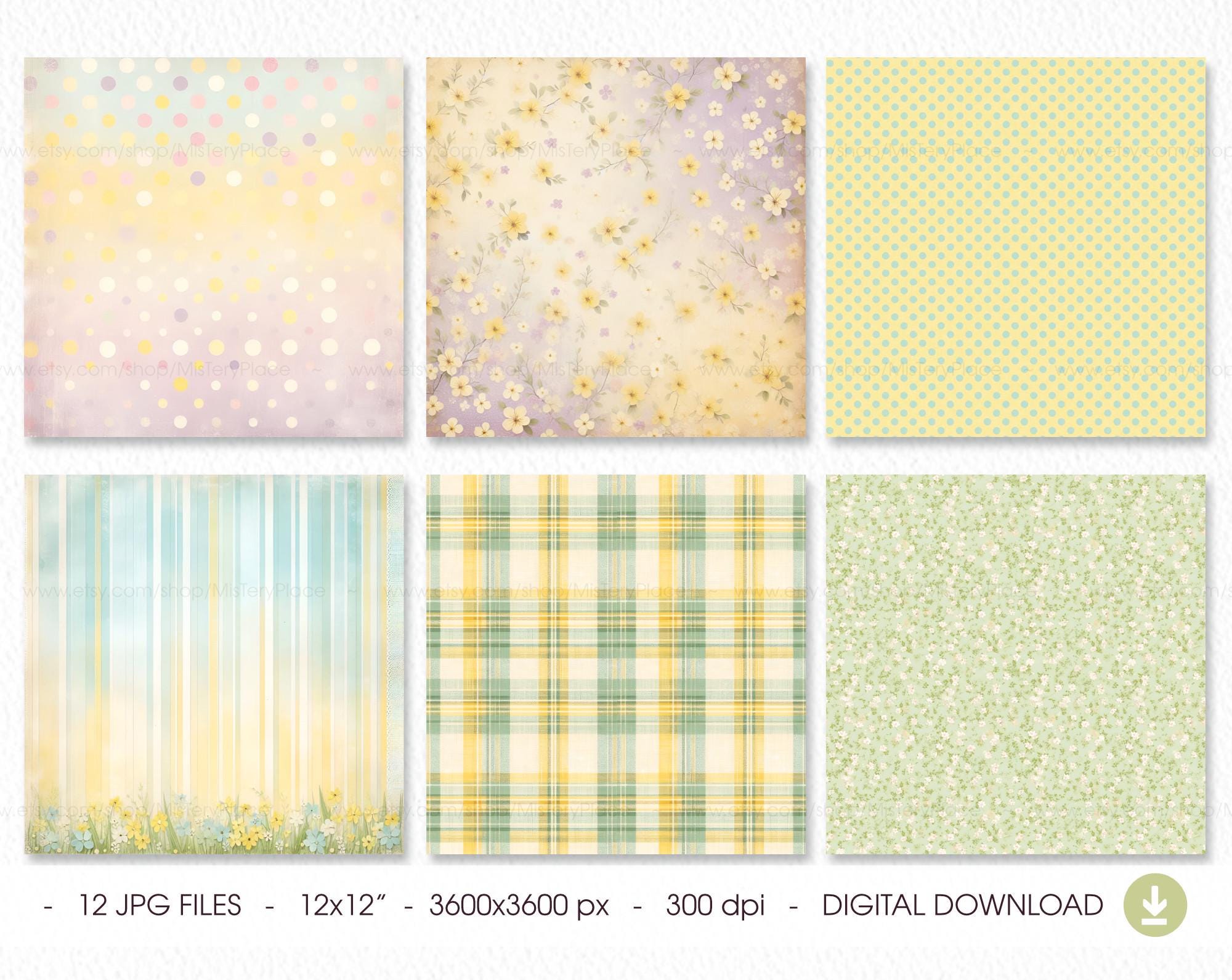 Vintage Spring Digital Paper: Printable Pastel Floral Scrapbook ...