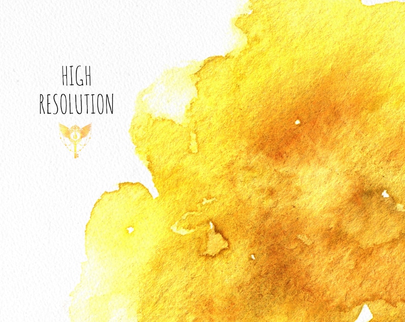 Yellow Watercolor Digital Paper Abstract Watercolor Splash | Etsy