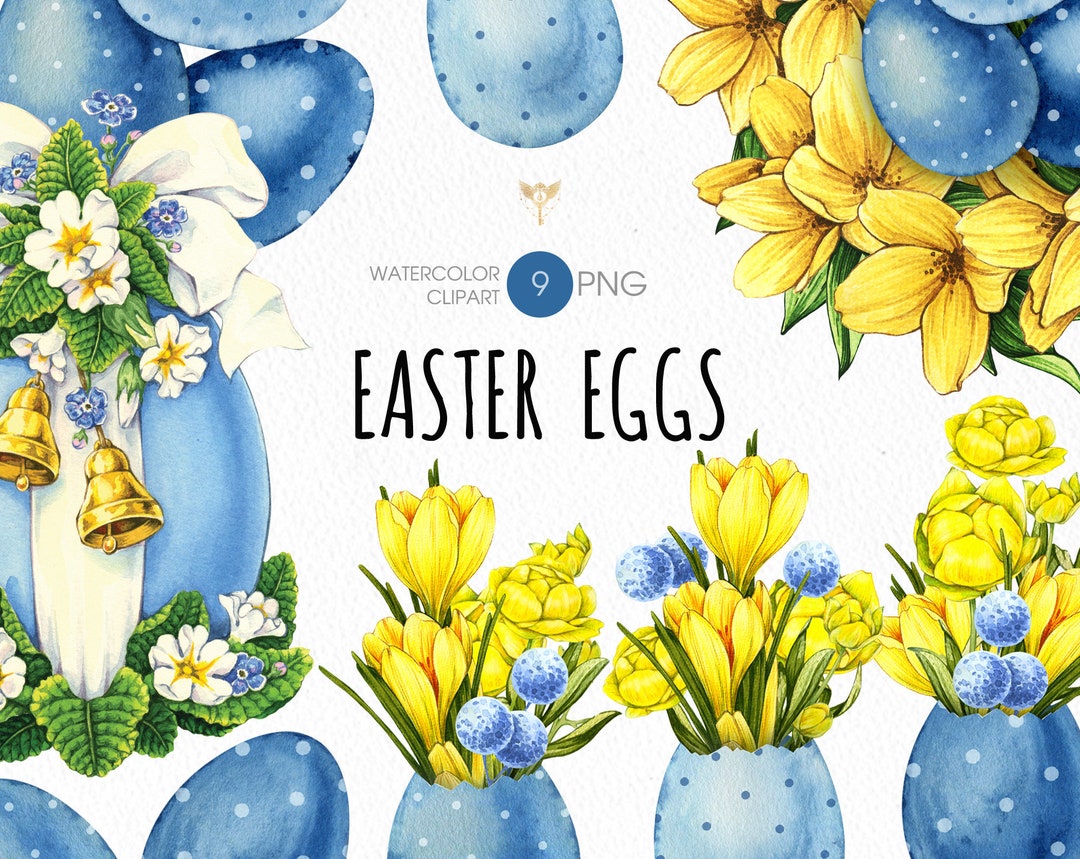 Easter Eggs PNG Clipart. Easter Egg and Flowers Watercolor Clipart ...