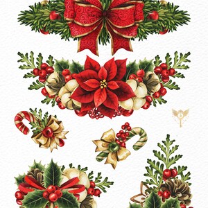 Kerstranden en frames PNG clipart. Kerst Bloemenranden en slingers ...