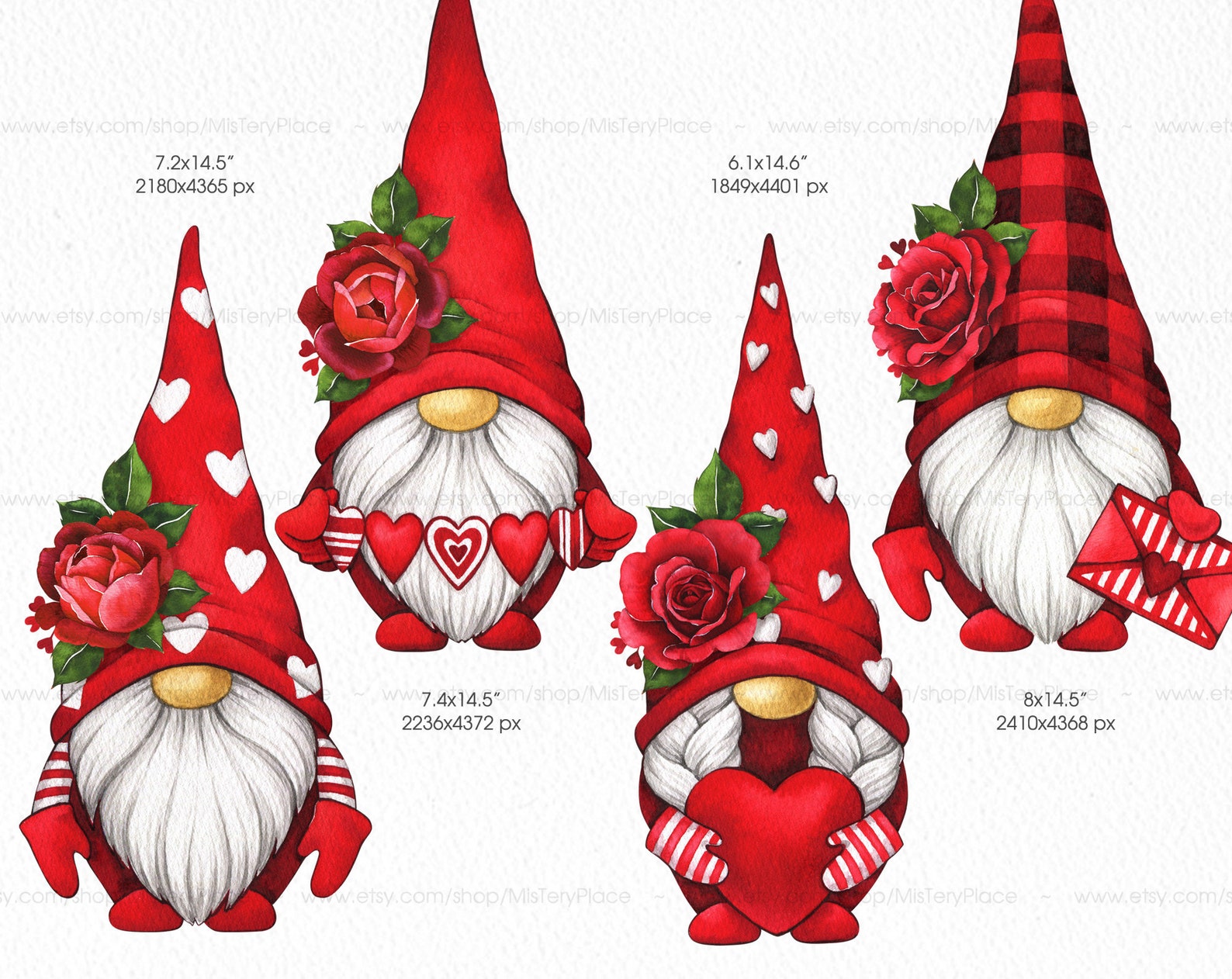 Valentine Gnomes PNG Clipart. Valentines Day Cute Gnome | Etsy Canada