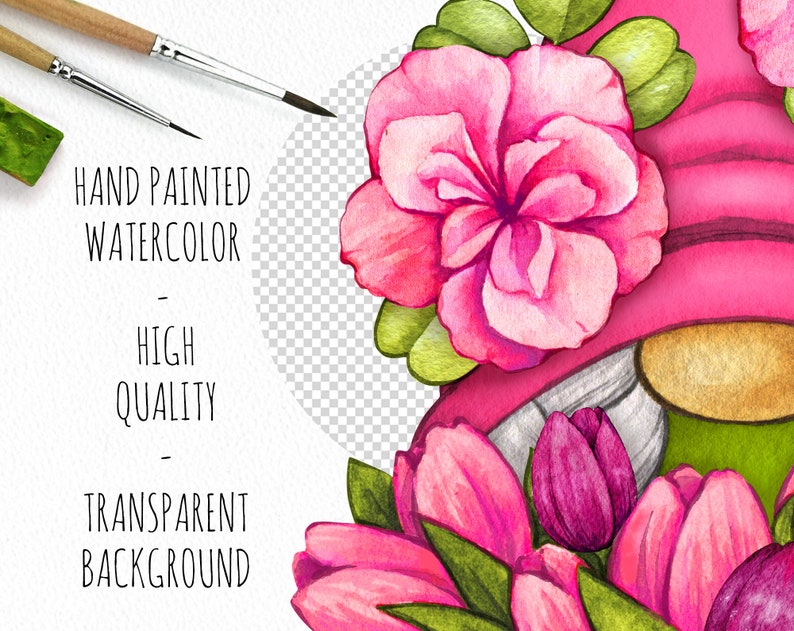 Mothers Day Gnome PNG Clipart. Cute Mom Gnome Watercolor - Etsy