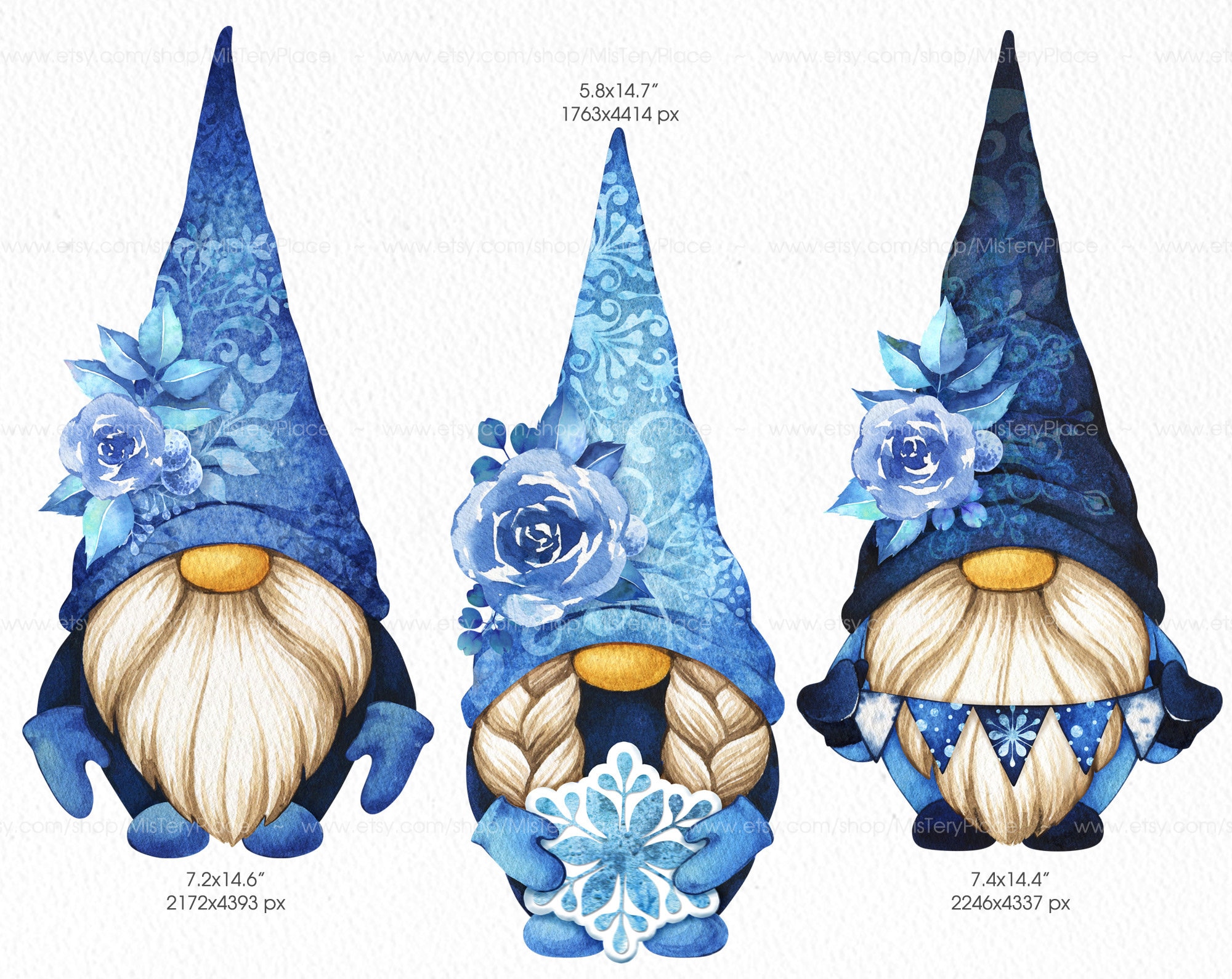 Winter Gnomes PNG Clipart. Cute Holiday Gnome Watercolor | Etsy