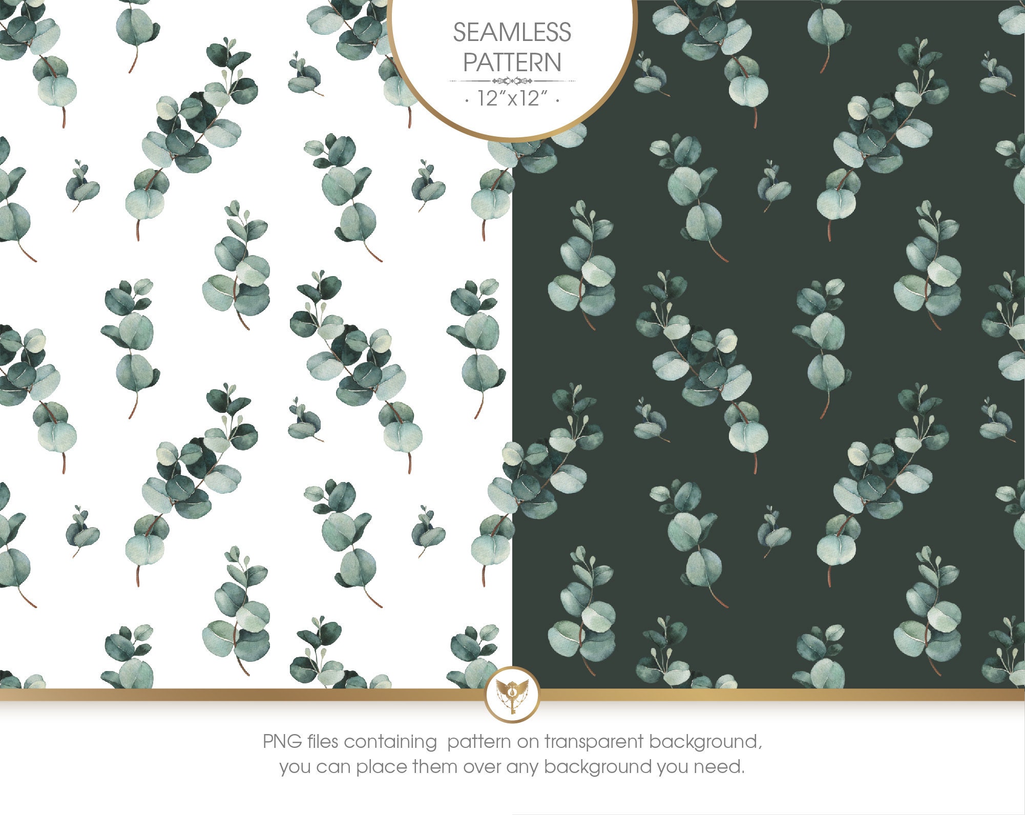 Sage Green Floral Digital Paper. Eucalyptus Seamless Pattern. - Etsy