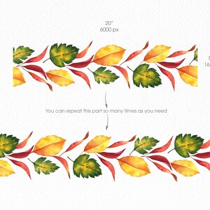Fall Leaves Seamless Border PNG Clipart. Fall Garland Clipart ...