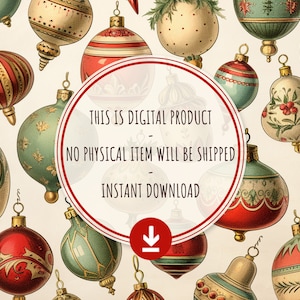 Vintage Christmas Digital Paper, Retro Christmas Scrapbook Paper ...