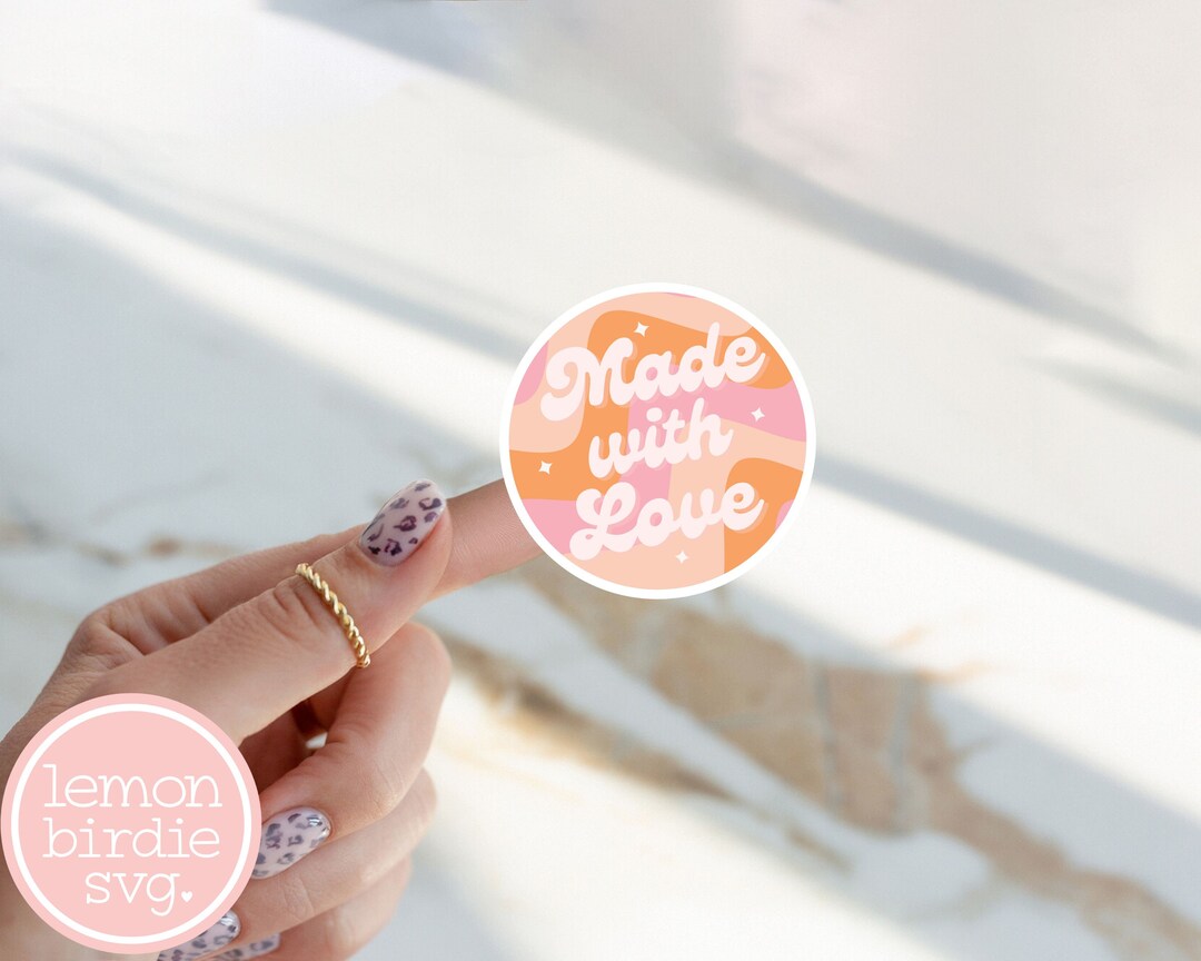 Made With Love Printable Sticker PNG, Printable Sticker Png, Small ...