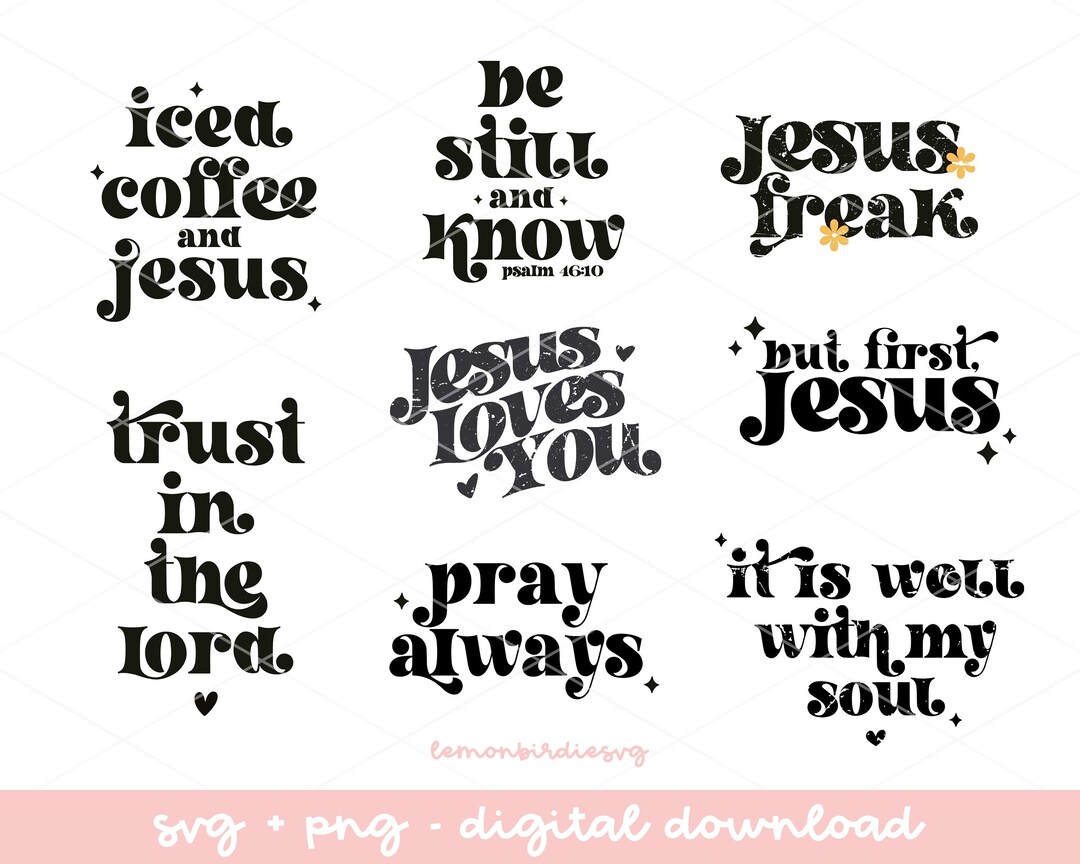 Christian Svg Bundle, Jesus Svg, Faith Svg, Retro Designs, Christian ...