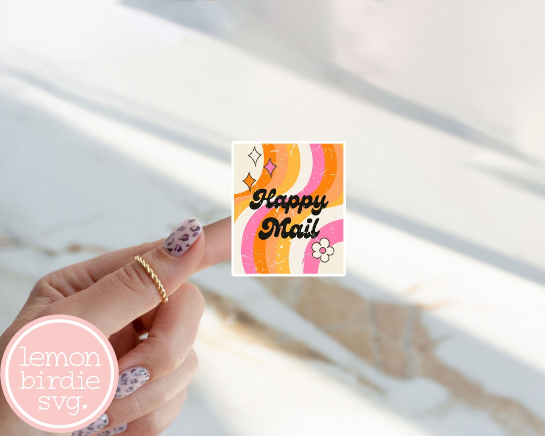 Happy Mail Printable Sticker PNG, Printable Sticker Png, Cute Stickers ...