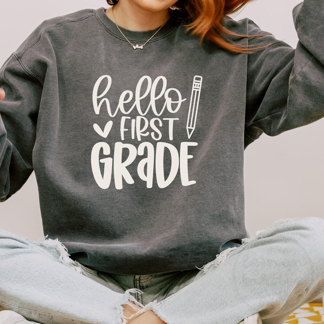 Hello First Grade SVG: Back to School Shirt Design (digital Download ...