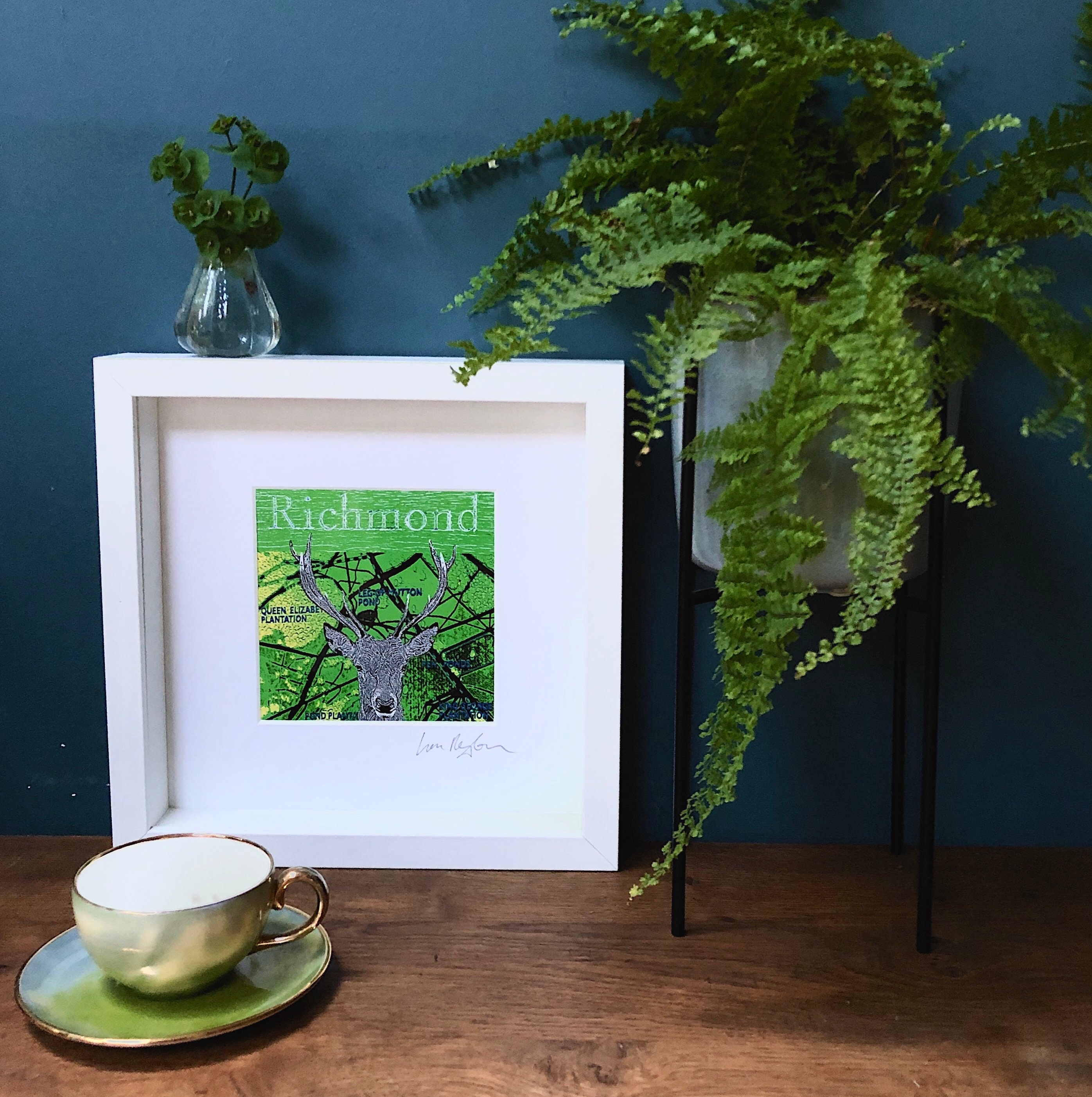 Richmond Park Stag Collage Green - Etsy