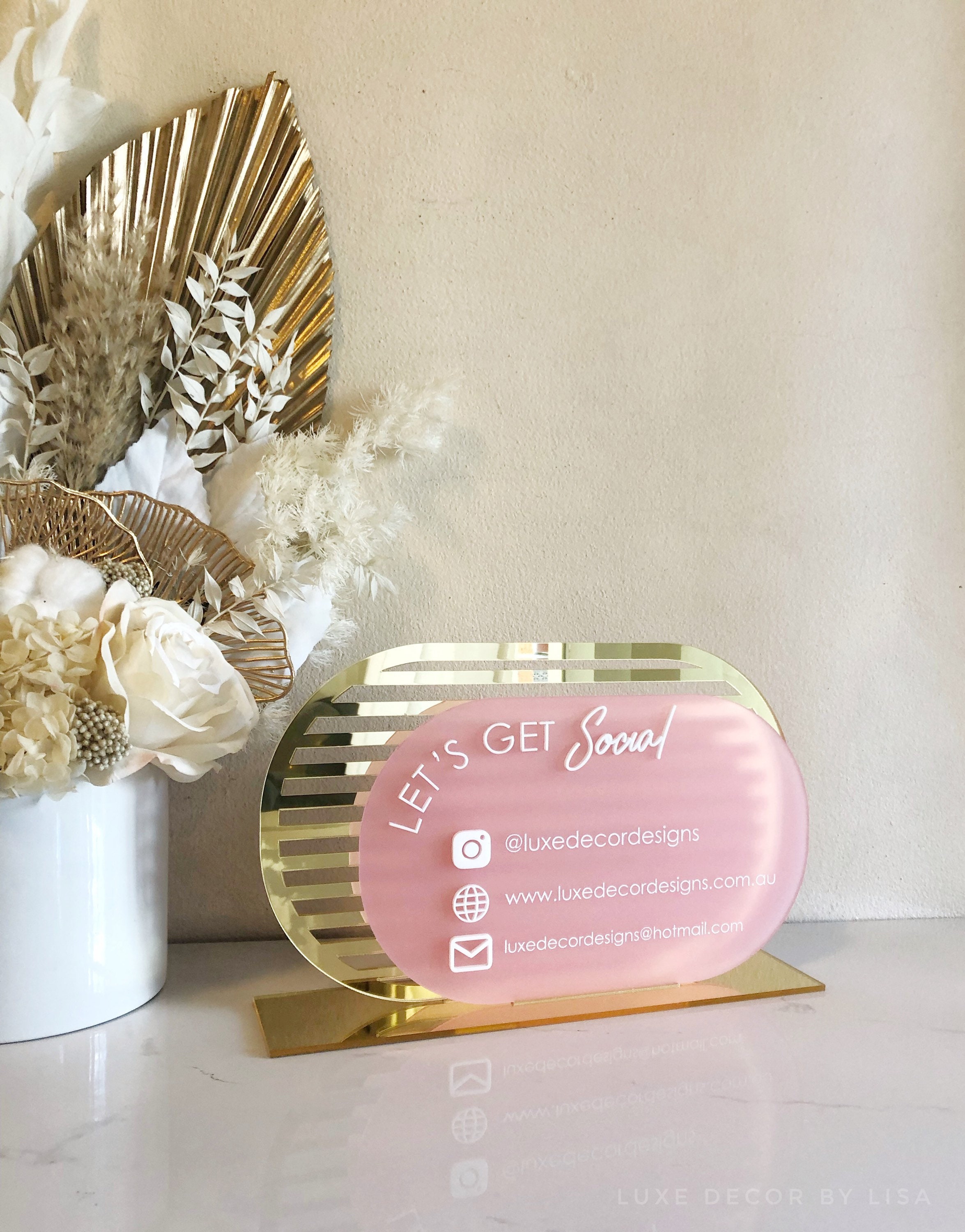 The Oval Modern SOCIAL Sign Freestanding Acrylic Business Sign - Etsy