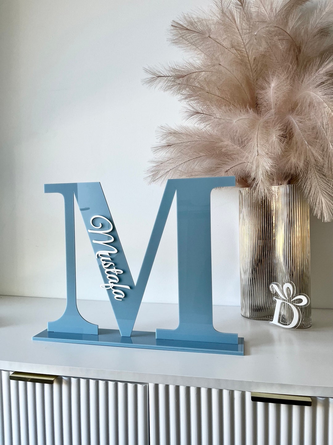 Acrylic Initial With Cursive Name Freestanding - Etsy