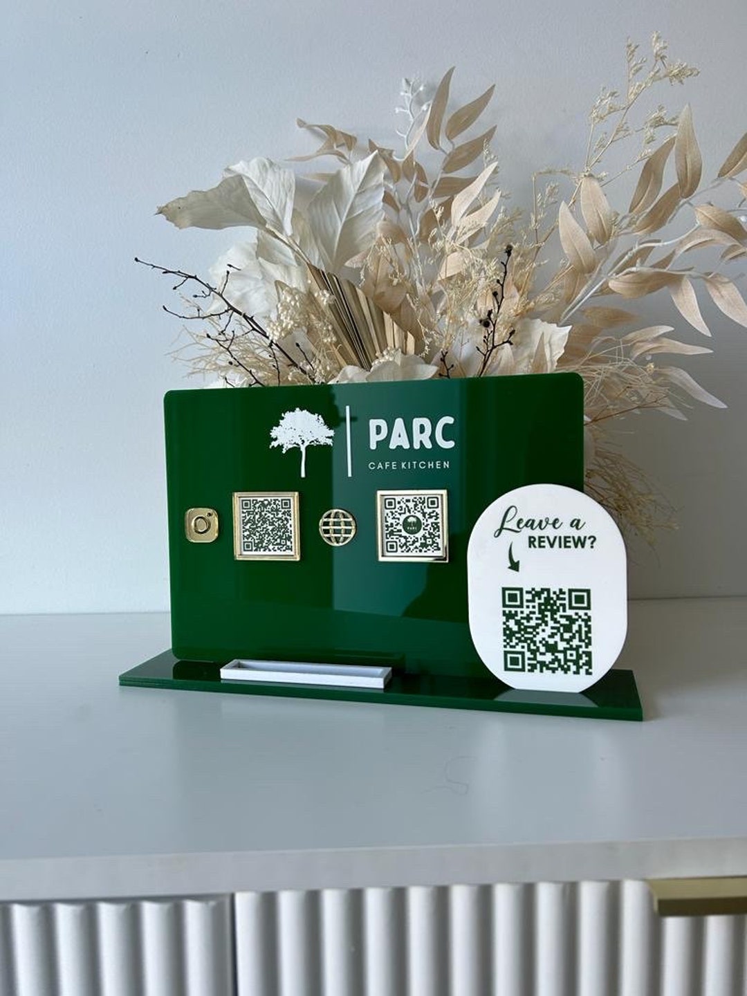 5 in 1 - Rectangle 2 QR Codes, Logo, Website, Card Holder and Review QR ...