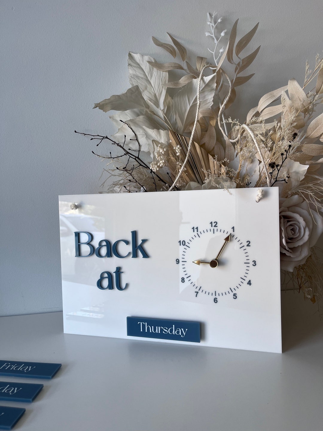 Back At, Changeable Clock + Days Sign - Etsy