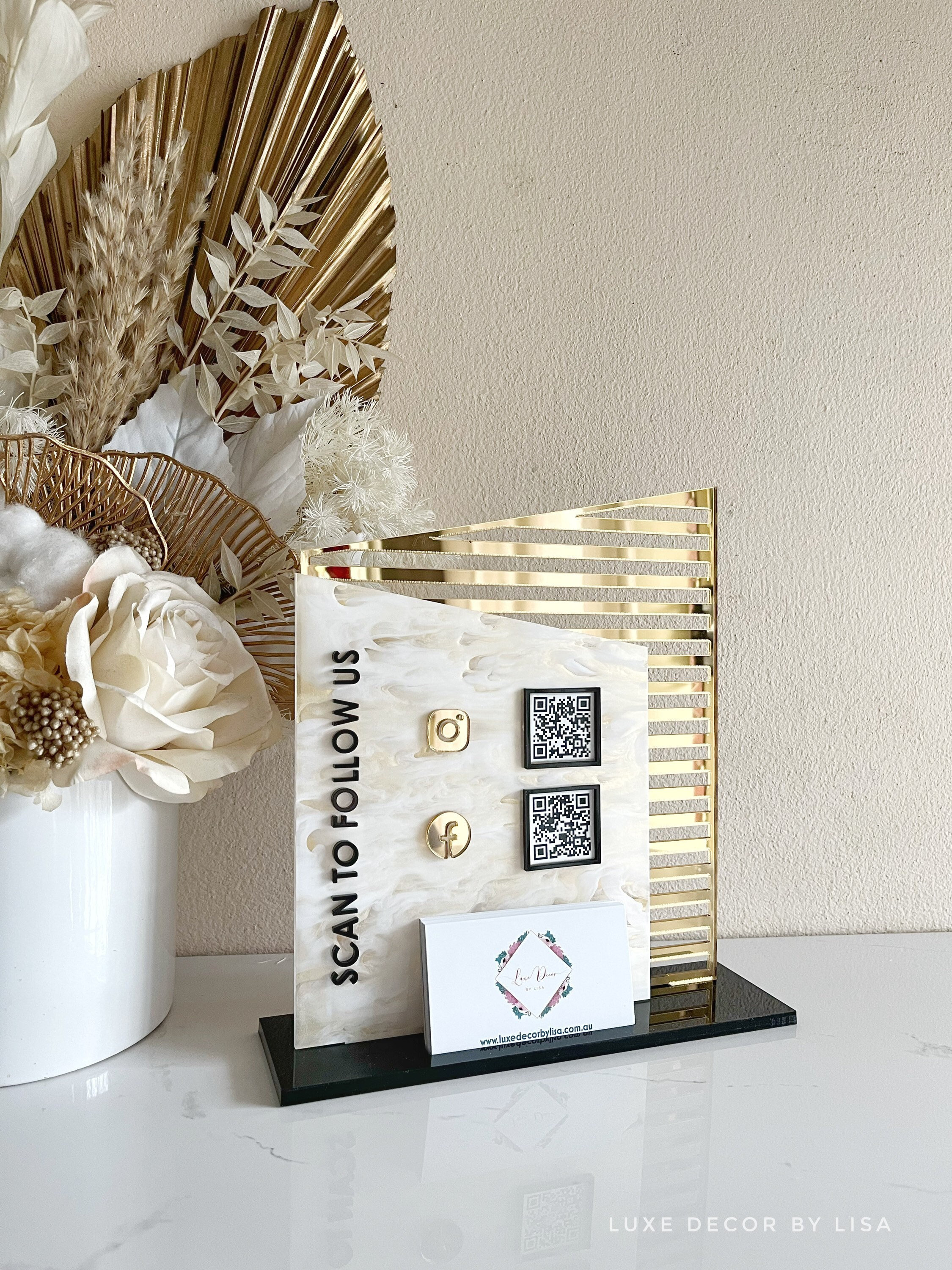 2 in 1 Doubled Modern Social Sign Card Holder - Etsy