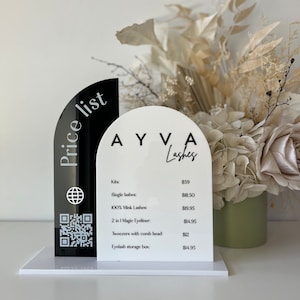 Semi + Arched Pricelist Sign + 1 Optional QR Code - Etsy