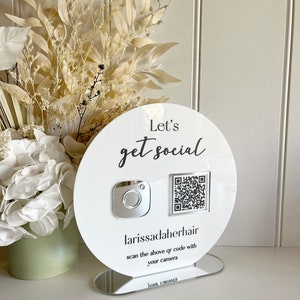 Round Printed Social Instagram Sign Freestanding - Etsy