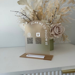 Arch Acrylic Social and Card Holder Sign - Etsy