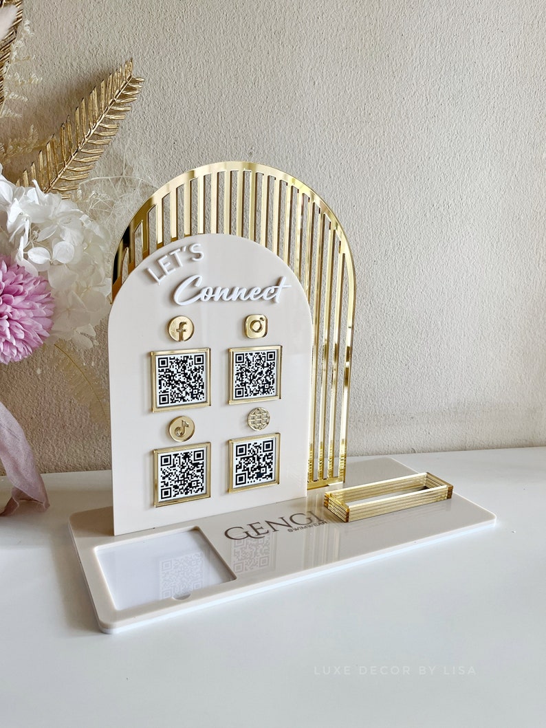 4 X QR Code Sign Double Arched Social/ Square QR Card - Etsy