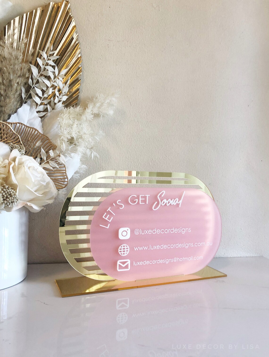 The Oval Modern SOCIAL Sign Freestanding Acrylic Business Sign - Etsy