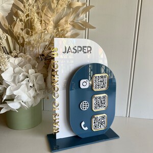 Modern QR Code Freestanding Acrylic Business Sign Version 5 (scan to ...