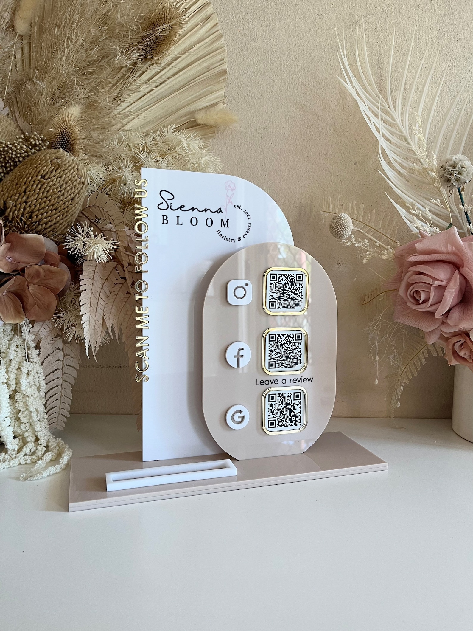 Modern 3 QR Sign Style 3 (reviews) + Card Holder - Etsy Australia