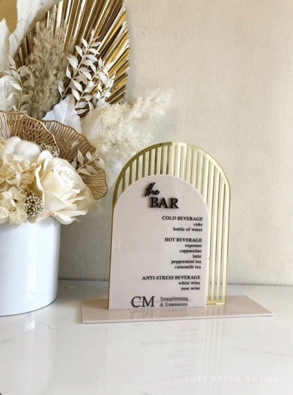 Modern Arched Bar Menu Sign - Etsy