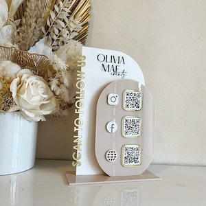 Modern QR Code Freestanding Acrylic Business Sign Version 5 (scan to ...