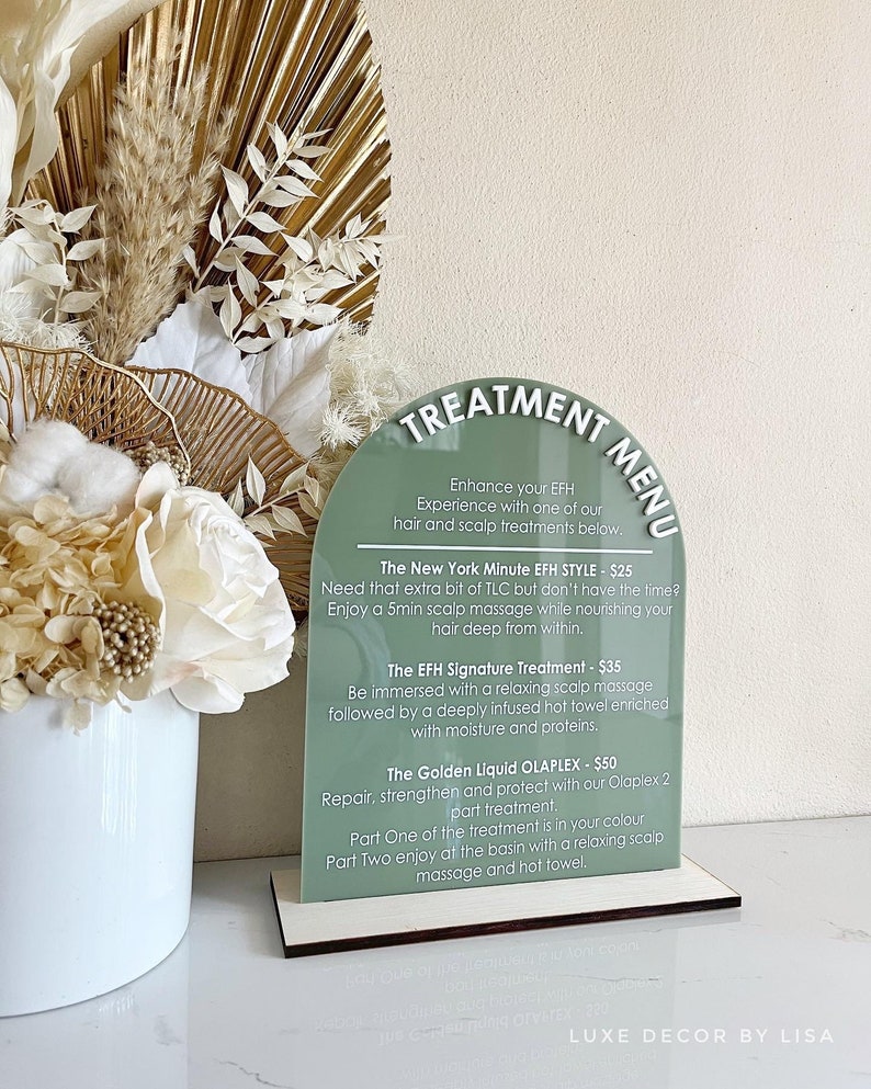 Custom Menu Sign Arch - Etsy