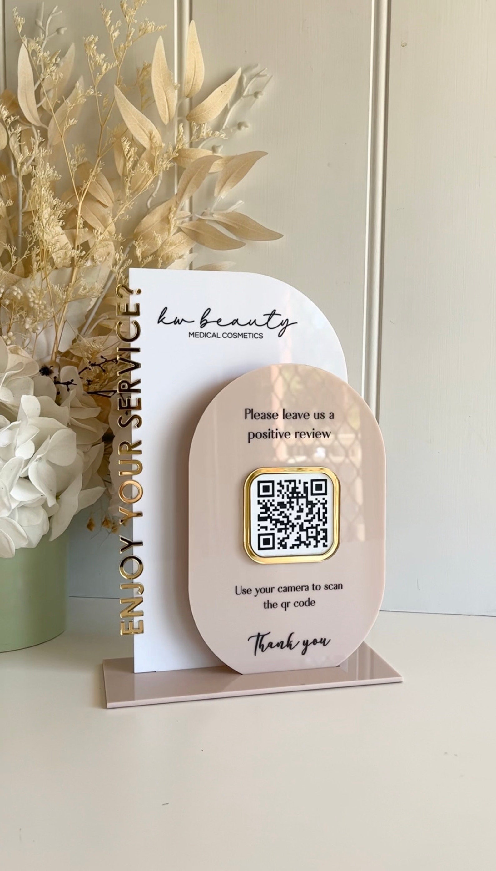Modern QR Code Freestanding Acrylic Business Sign Version 6 (review) - Etsy