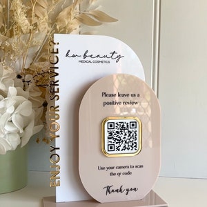 Modern QR Code Freestanding Acrylic Business Sign Version 6 (review) - Etsy