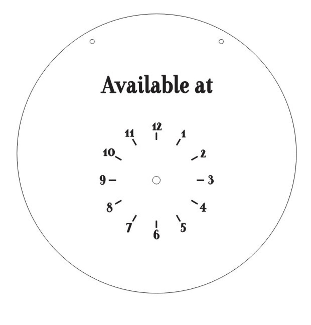 Available At, Changeable Clock Sign - Etsy