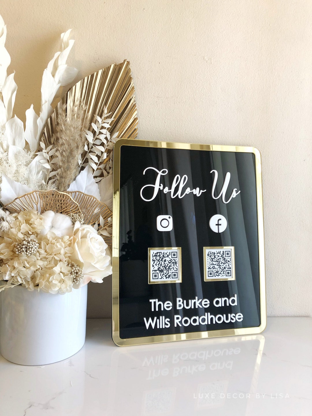 Large QR Code Instagram or Facebook Scan Sign Acrylic - Etsy