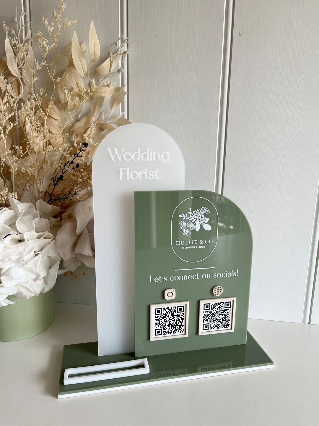 Double Shaped Logo, Qr’s, Website + Cardholder Sign - Etsy