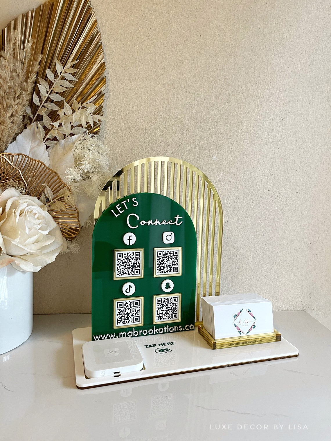 4 X QR Code Sign Double Arched Social/ Square QR Card - Etsy