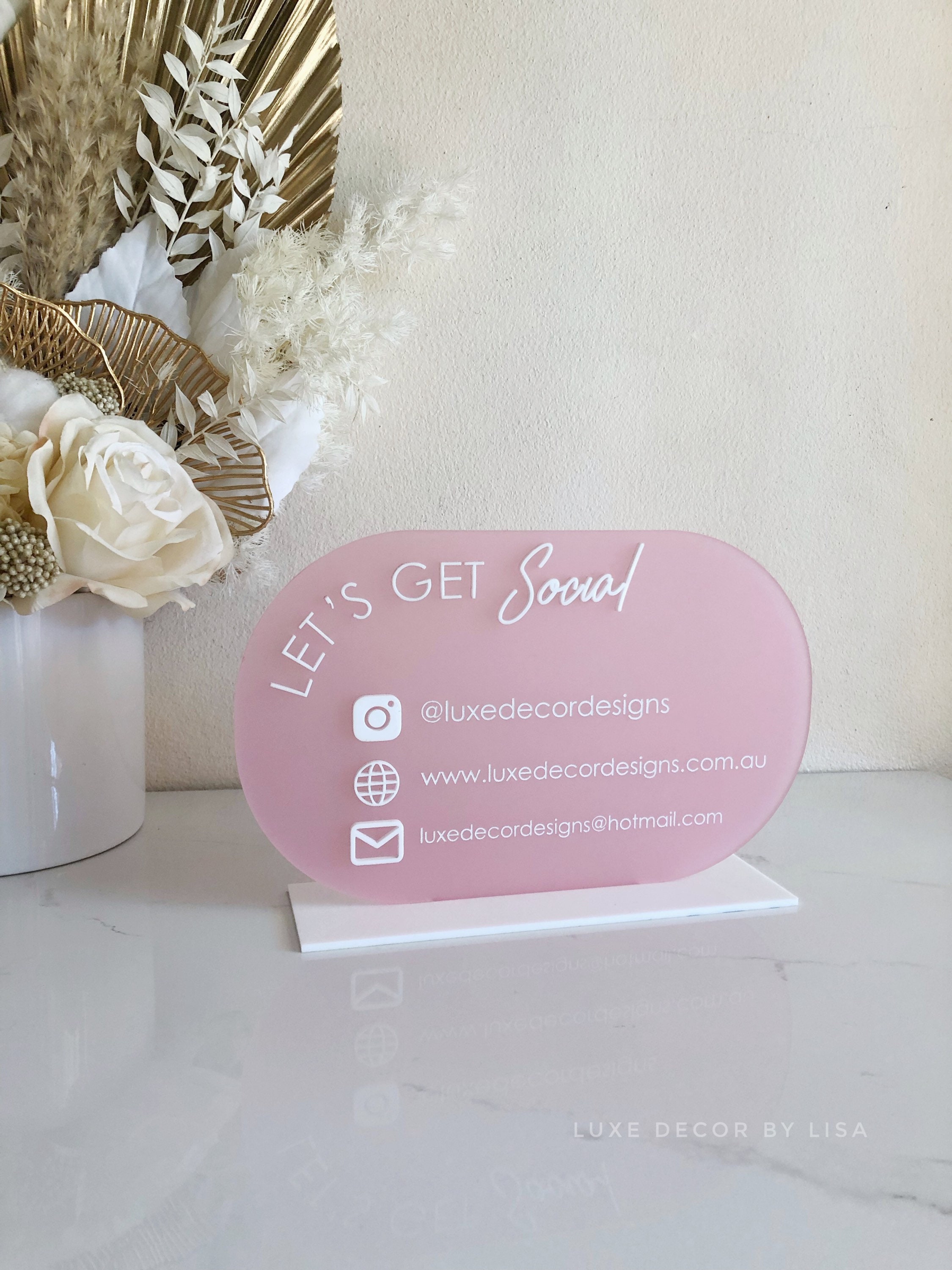 Modern Single Oval Social Sign Freestanding Style 1 - Etsy